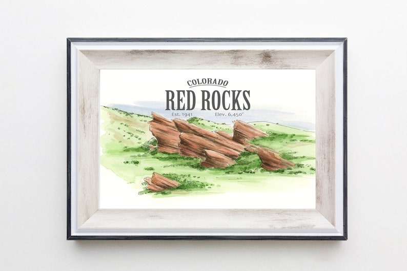 Red Rocks Amphitheatre Red Rocks Art Red Rocks Poster Red | Etsy