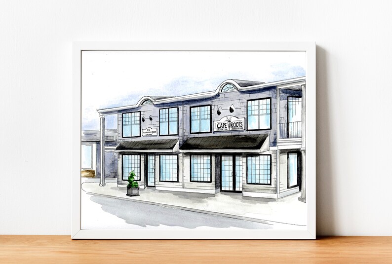 Custom Storefront Watercolor Painting Gift for Business - Etsy