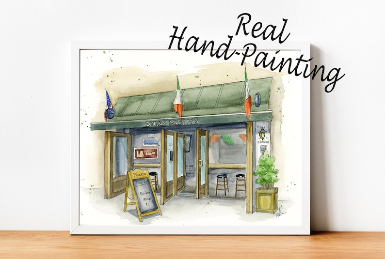 Custom Storefront Watercolor Painting Business Owner Gift - Etsy