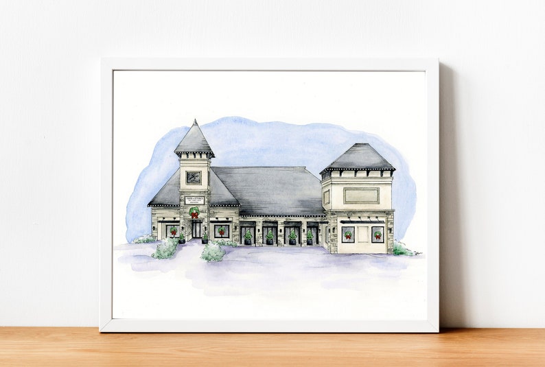 Custom Storefront Watercolor Painting Gift for Business - Etsy