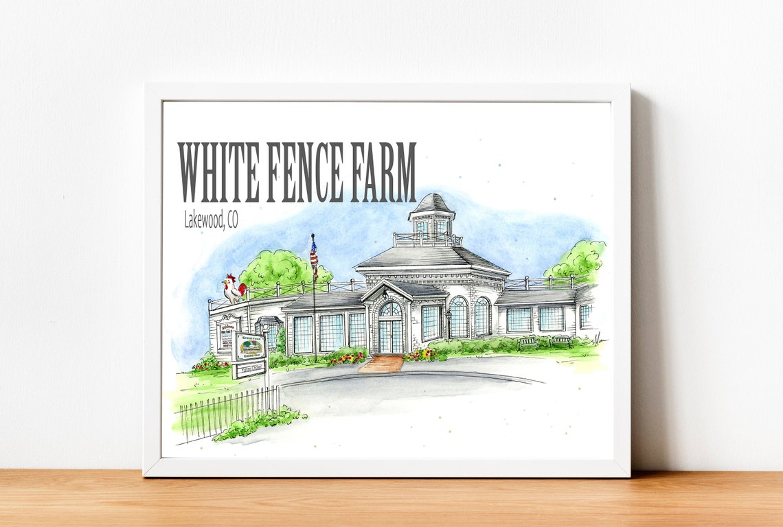 White Fence Farm Watercolor Art Print White Fence Farm - Etsy
