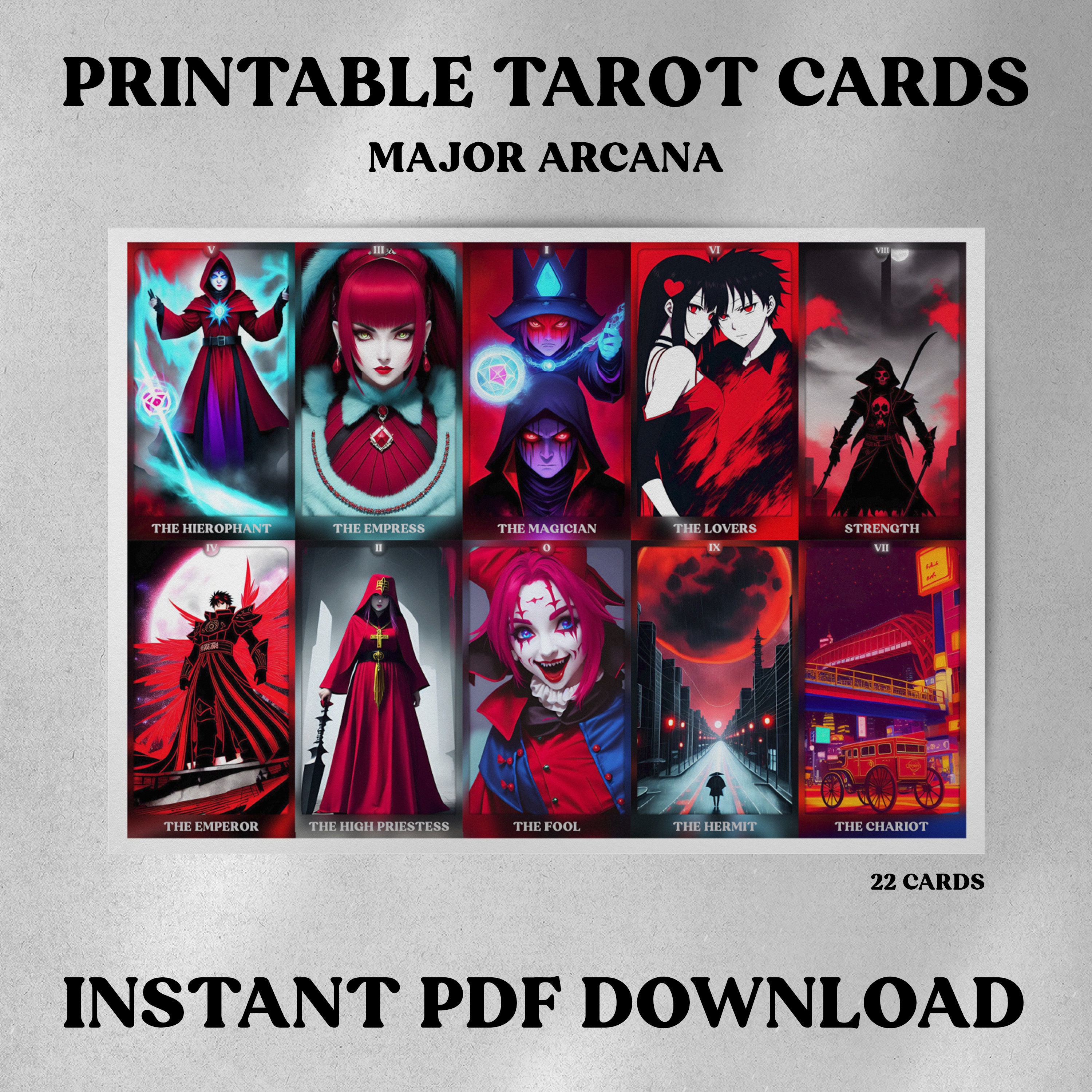 Printable Tarot Cards for Download - Etsy