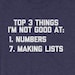 Top 3 Things I'm Not Good at T-shirt Funny Saying Sarcastic Novelty ...