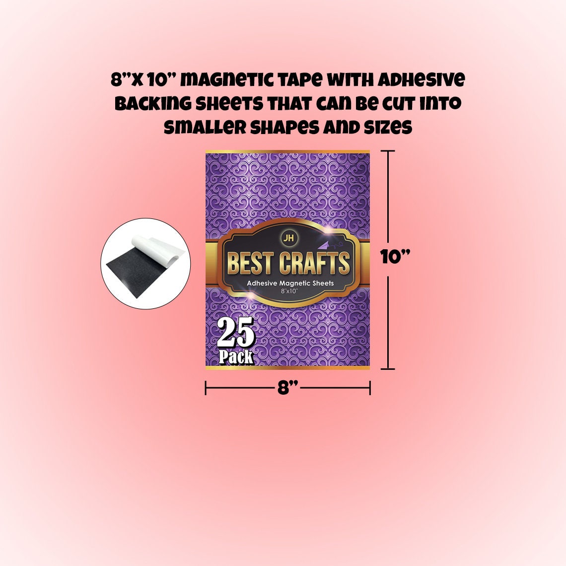 JH Best Crafts Adhesive Magnetic Sheets Flexible Magnet With Adhesive ...