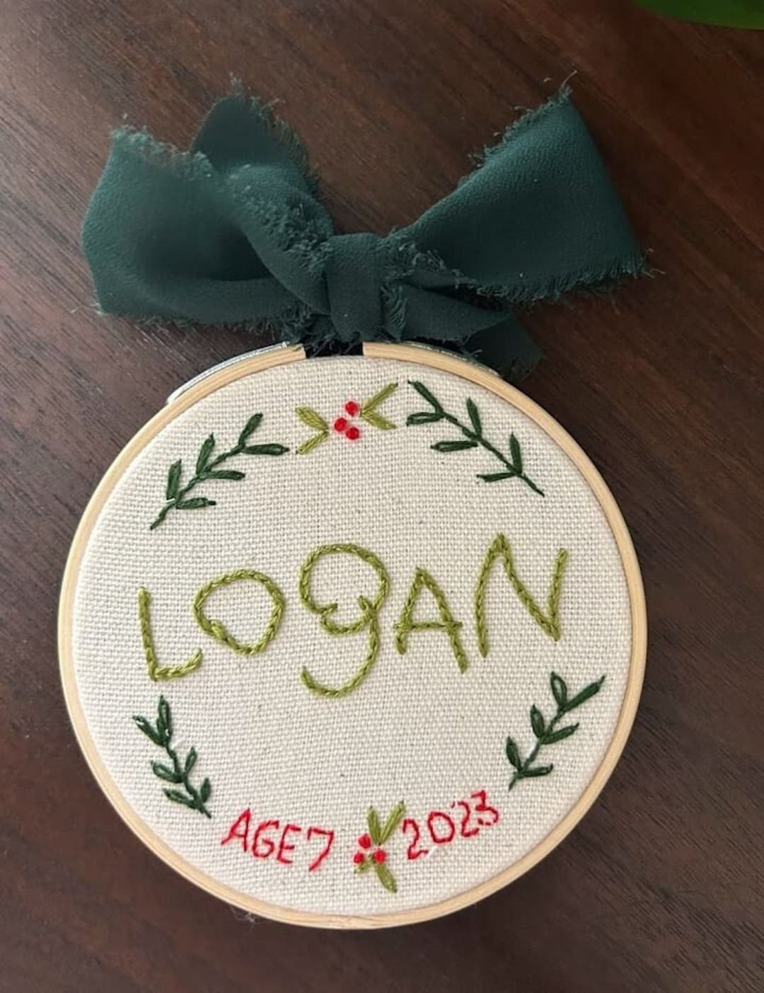 4 Custom Handwriting Embroidery Hoop Ornament - Etsy