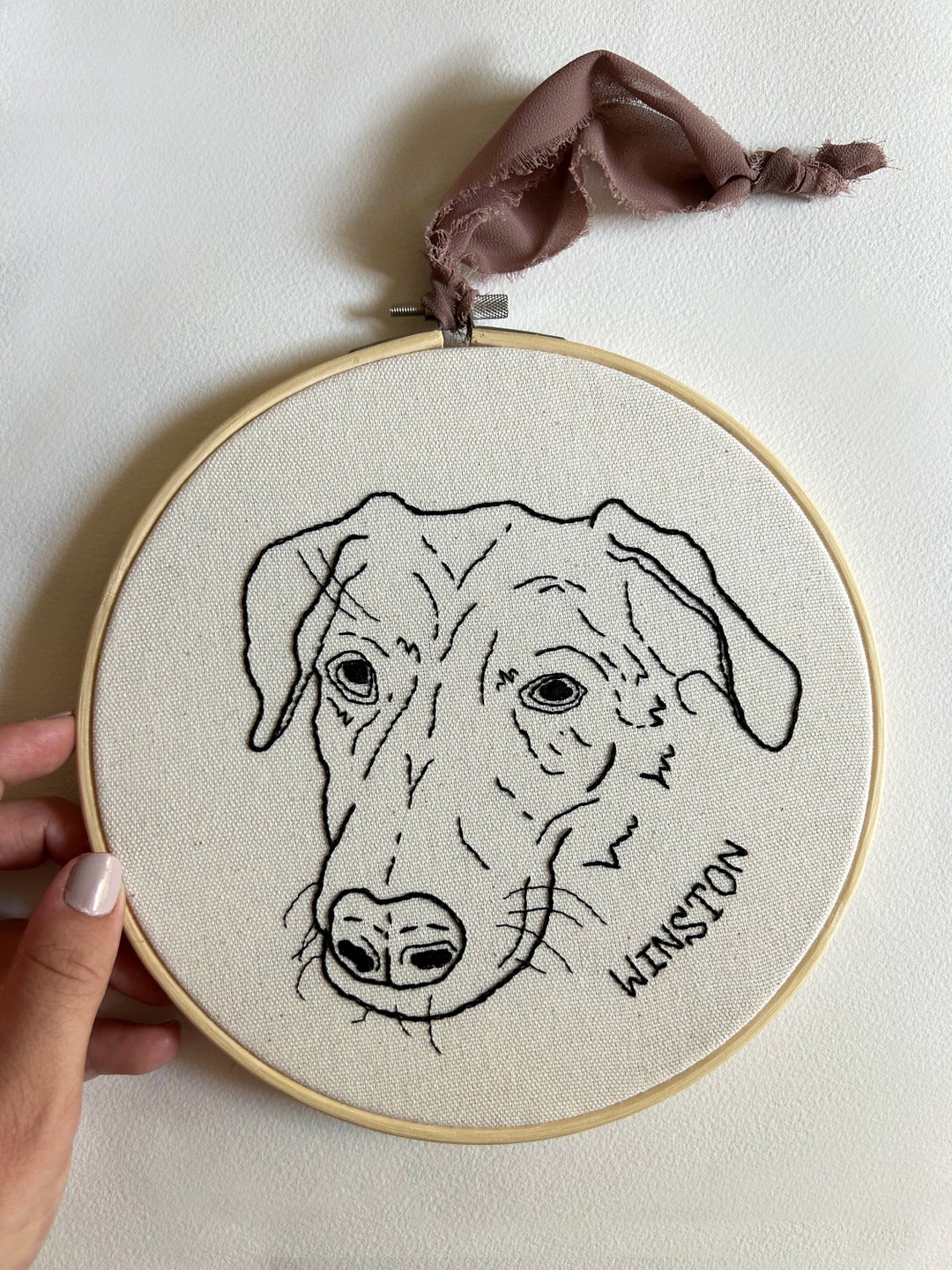 Custom, Hand Embroidered Pet Portrait, Dog Portrait, Pet Outline, Pet ...