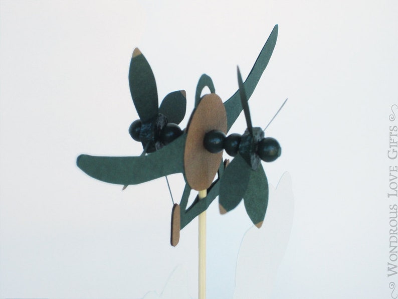 Spinning Airplane Cake Topper ready to Ship Airplane Party - Etsy