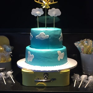 Spinning Airplane Cake Topper ready to Ship Airplane Party - Etsy