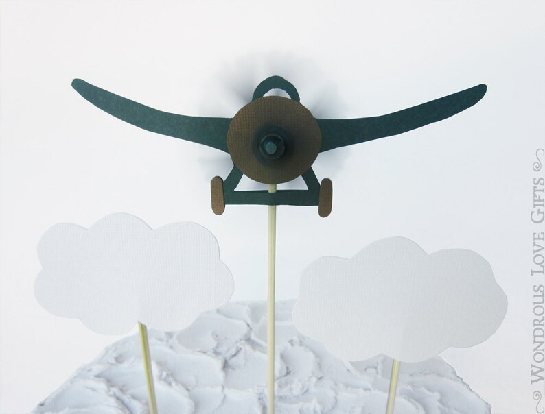 Spinning Airplane Cake Topper ready to Ship Airplane Party - Etsy