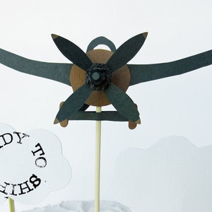Spinning Airplane Cake Topper ready to Ship Airplane Party - Etsy