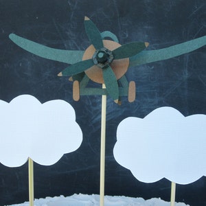 Spinning Airplane Cake Topper ready to Ship Airplane Party - Etsy