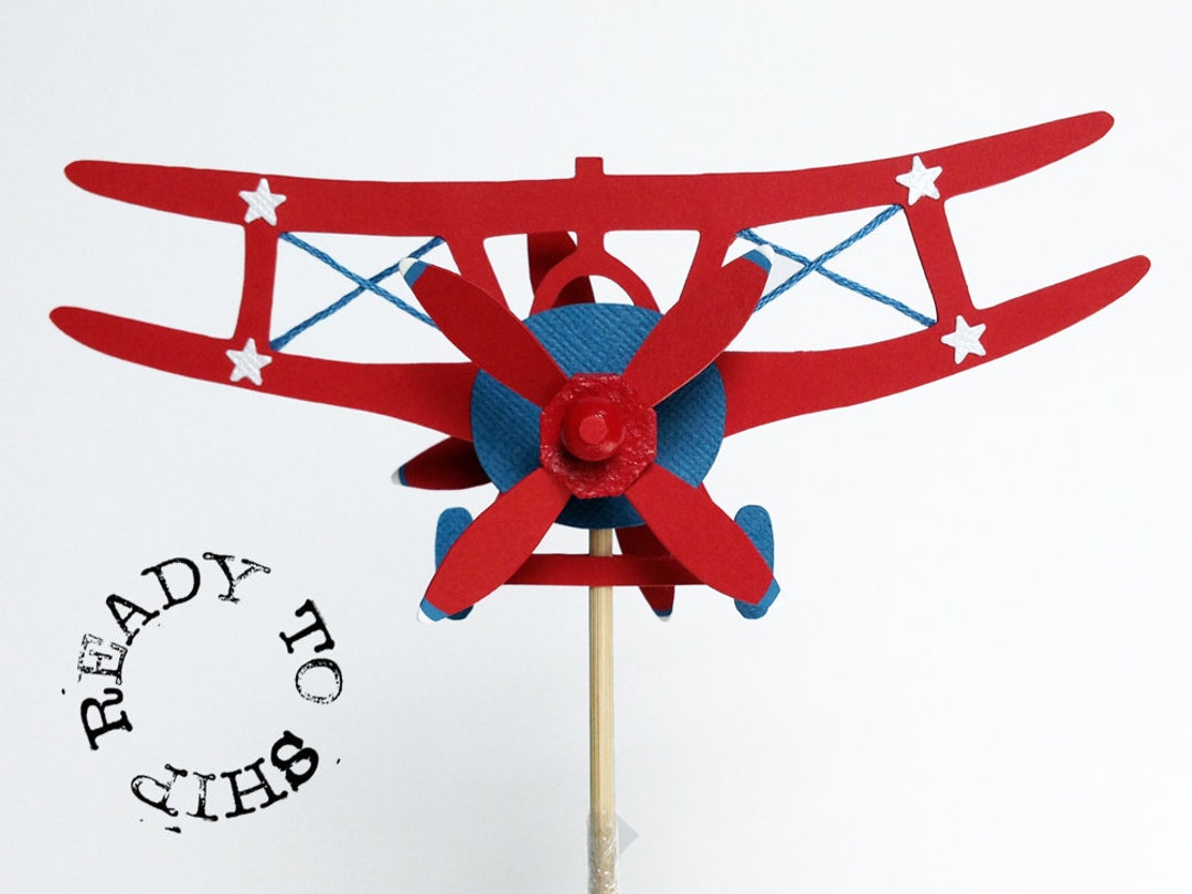 Spinning Biplane Cake Topper ready to Ship Airplane - Etsy