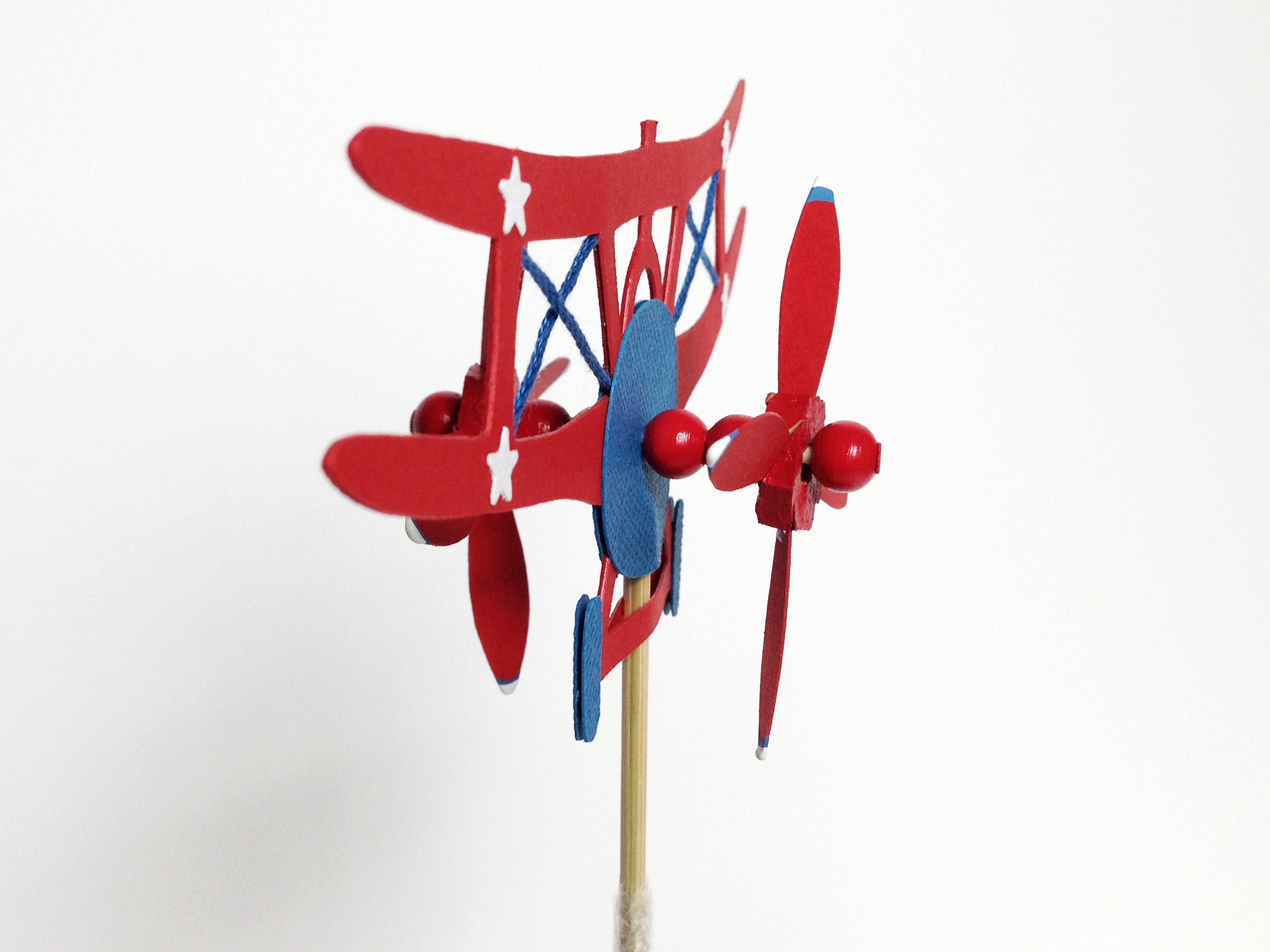 Spinning Biplane Cake Topper ready to Ship Airplane - Etsy