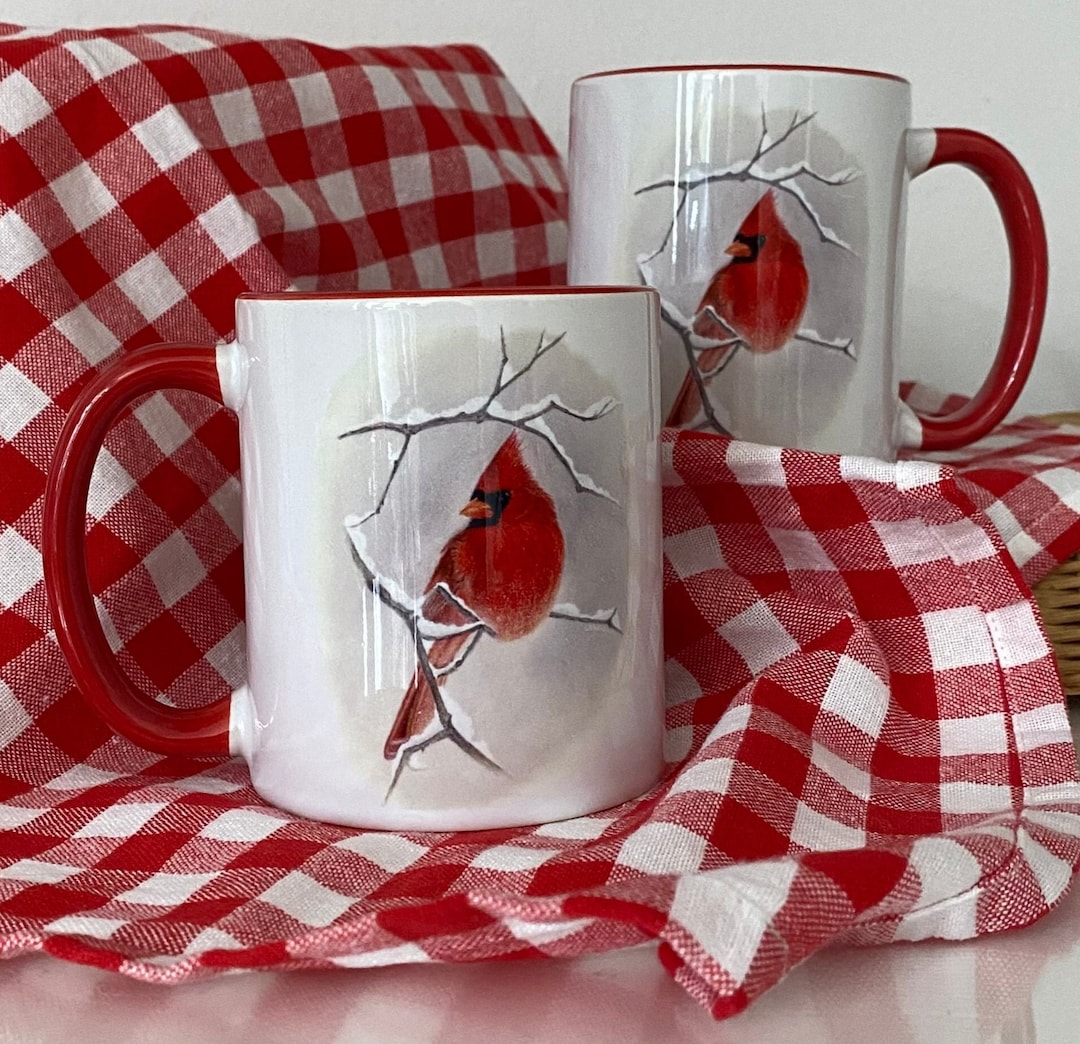 Cardinal Mug. A Hand Drawn Special Gift! - Etsy