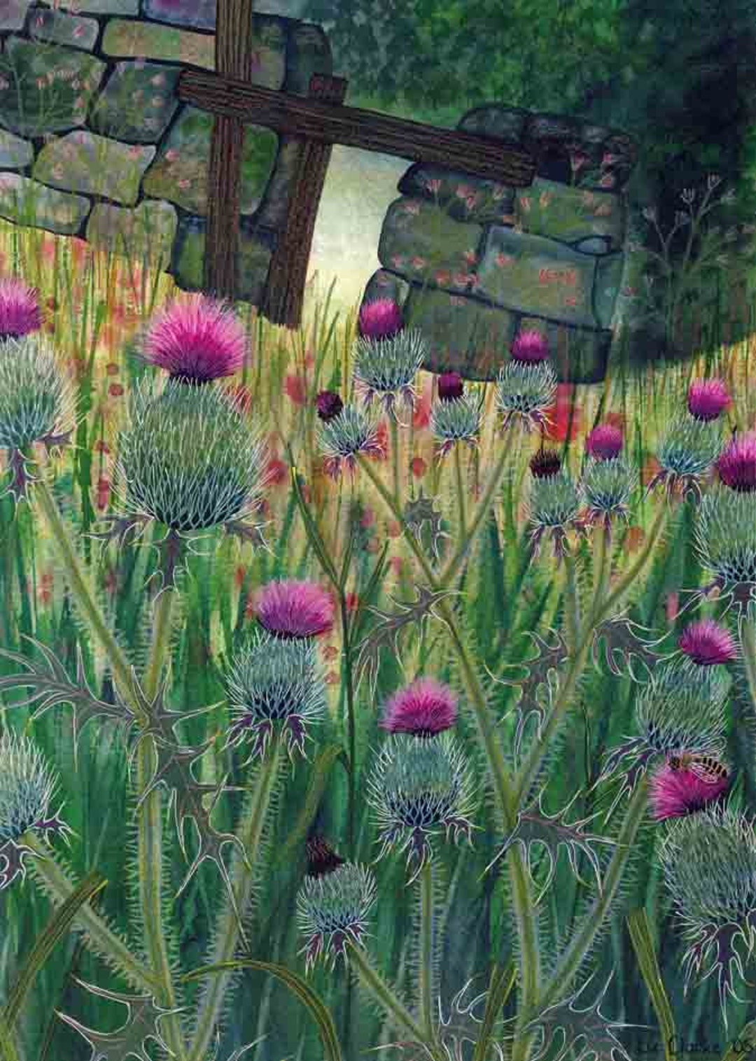 Art Print: "thistledom" - A3 Thistle Print, Thistle Painting, Wall Art ...