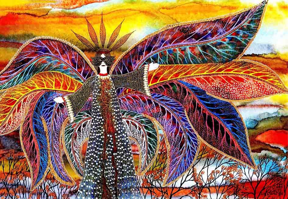 Art Print: "announcing Autumn" - A3 Mystical Print, Angel Painting ...