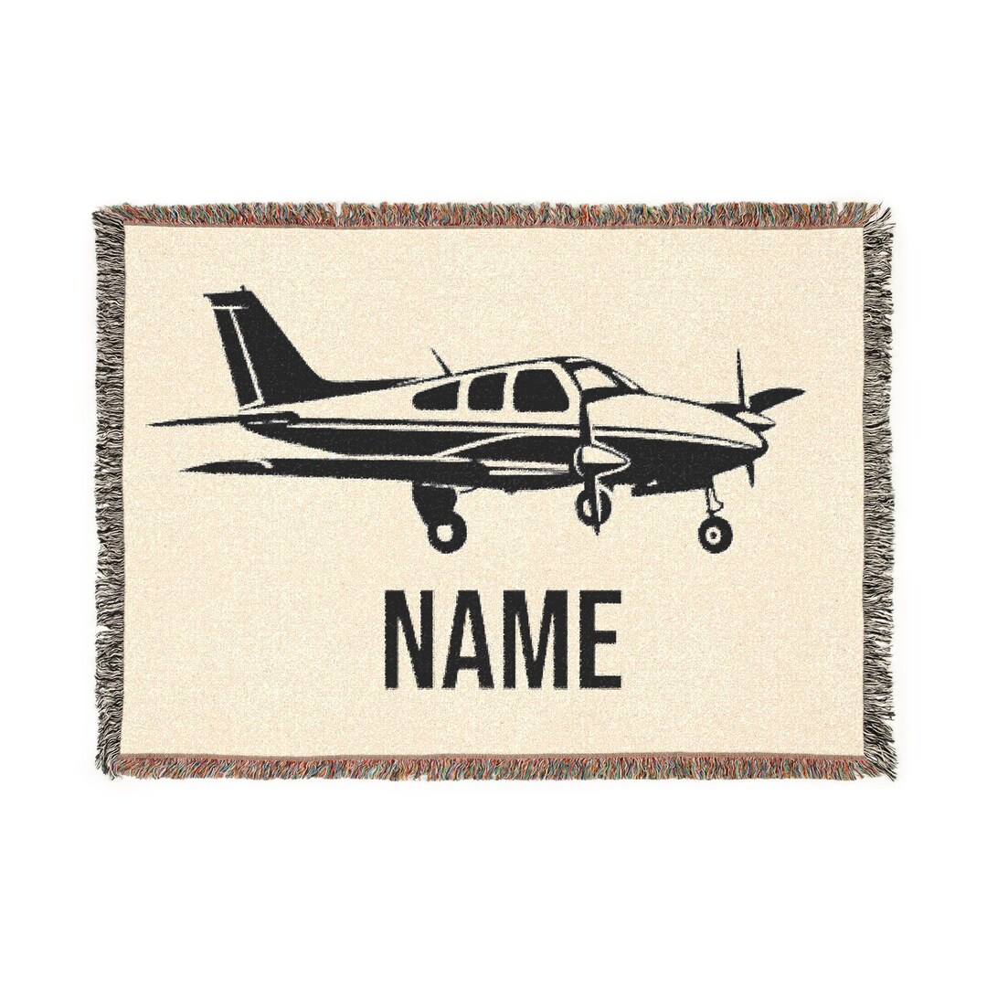Multi Engine Airplane Illustration Woven Blanket | Personalized ...
