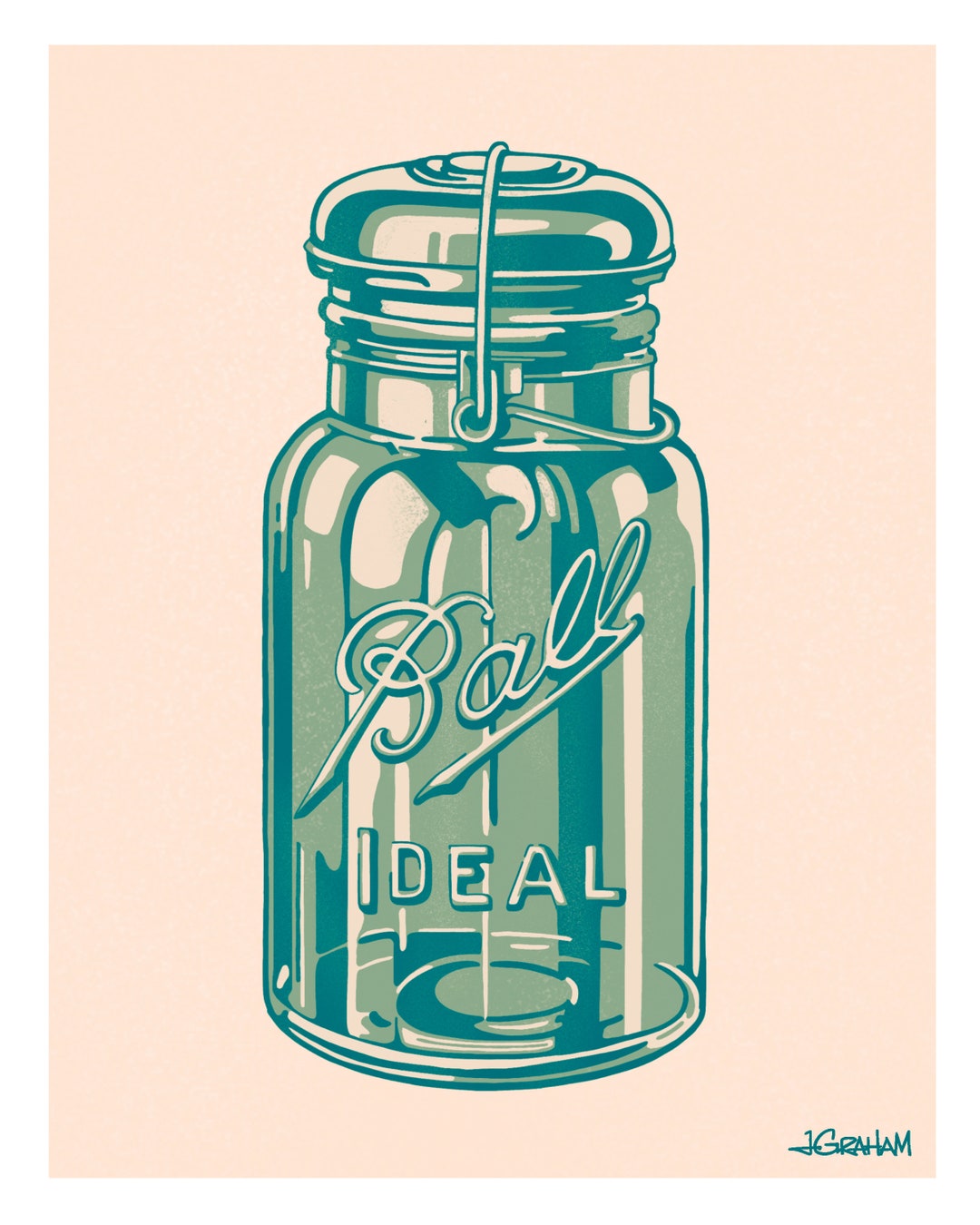 Vintage Ball Jars Letterpress Art Prints - Digital & Printable Wall ...