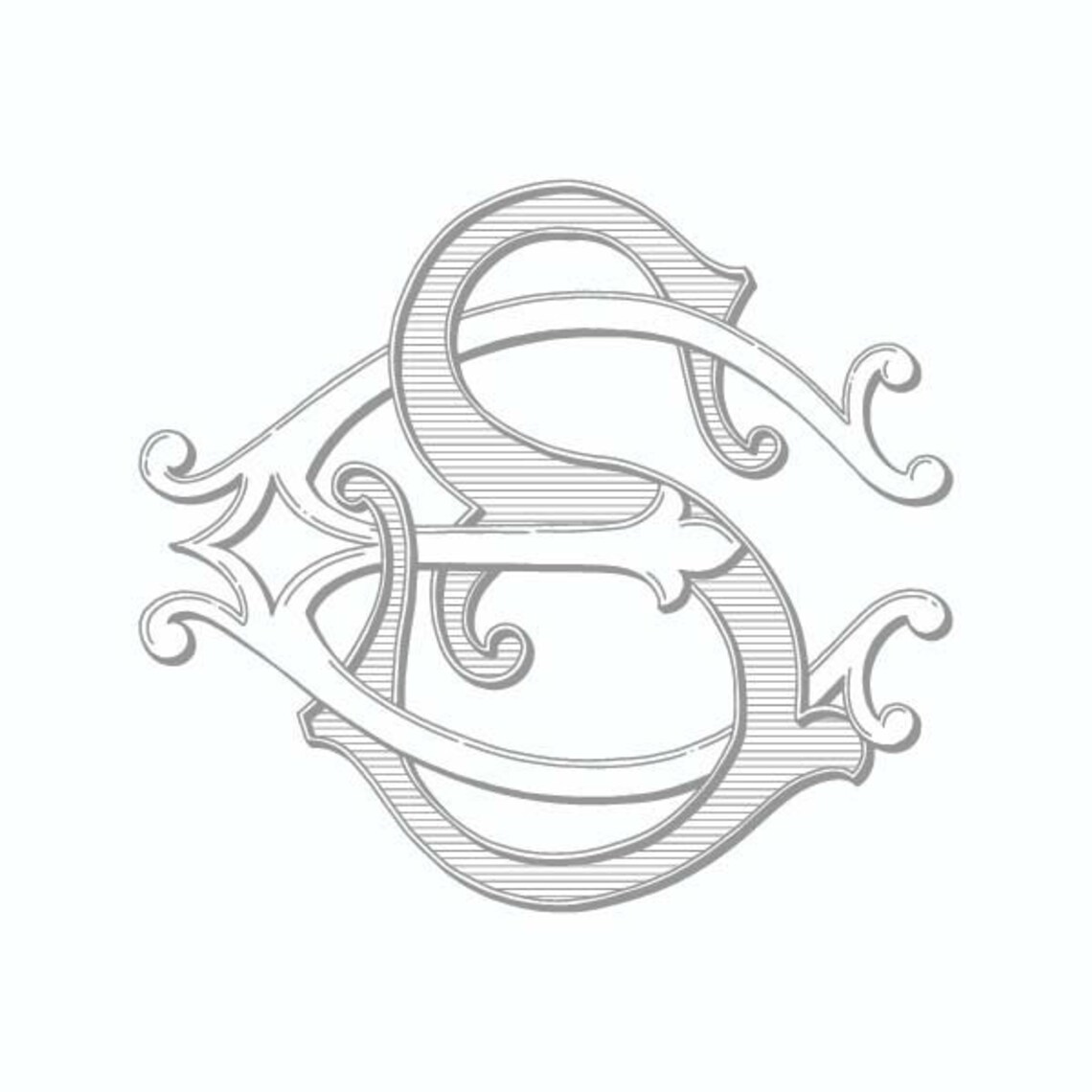 Custom Vintage Monogram ES SE Antique Monogram | Etsy