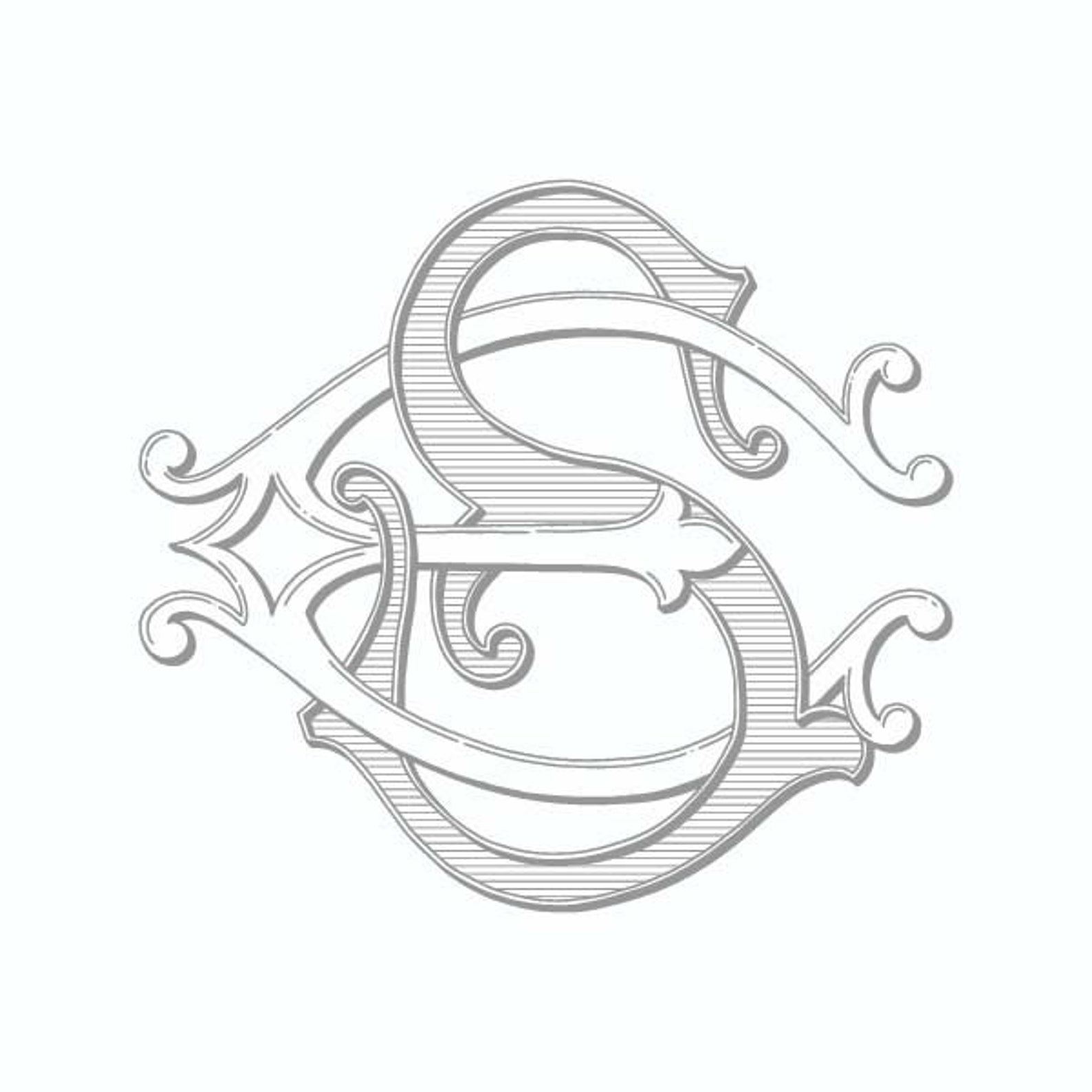 Custom Vintage Monogram ES SE Antique Monogram | Etsy