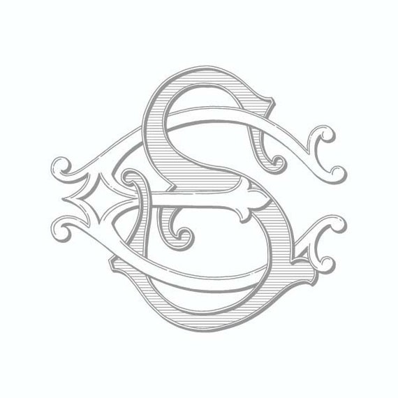 Custom Vintage Monogram ES SE Antique Monogram | Etsy