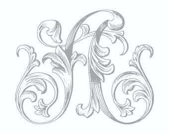 Antique Monogram Design B Vintage Wedding Logo - Etsy