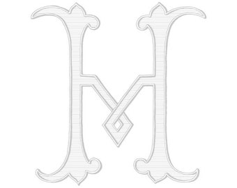 Antique Monogram Design M Vintage Wedding Logo - Etsy