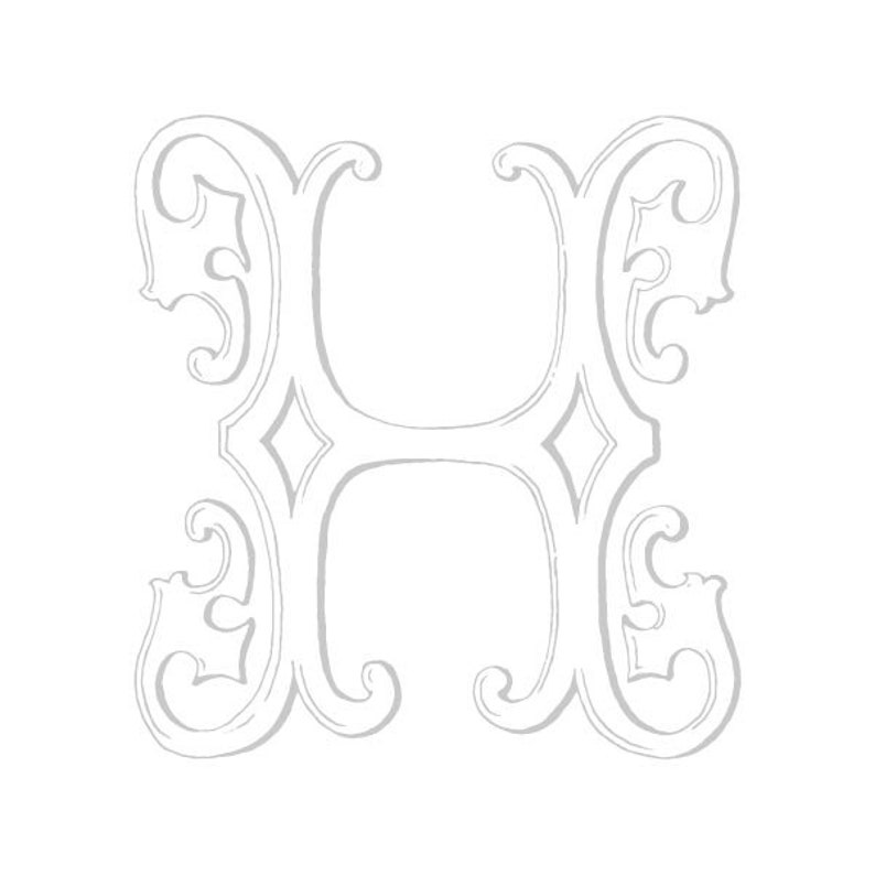 Antique Monogram Design - H - Vintage Wedding Logo - Etsy