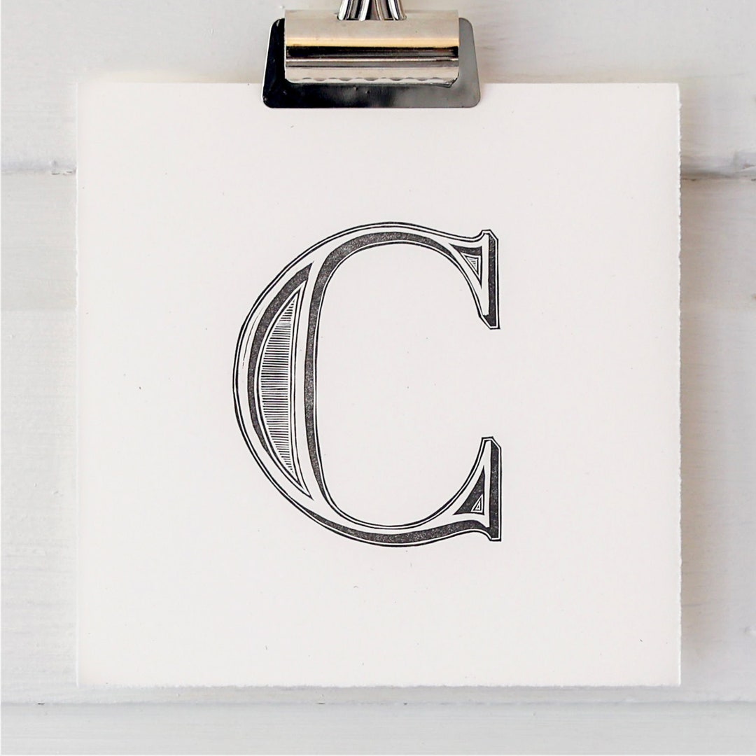 Original Letterpress Print - Linocut Block Print Letter C - Etsy