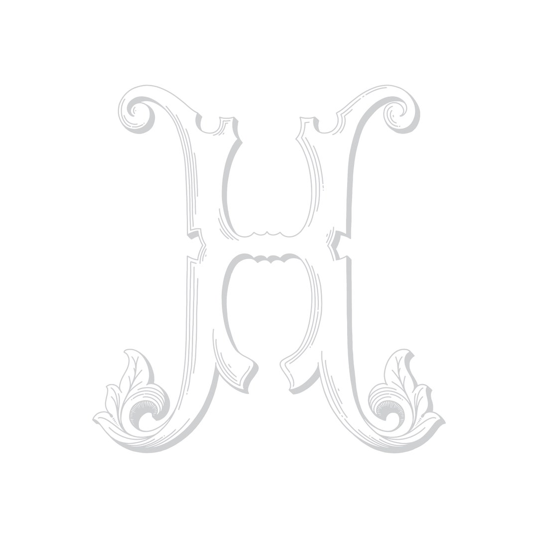 Single Letter Monogram H - Custom Wedding Monogram, Monogram SVG ...