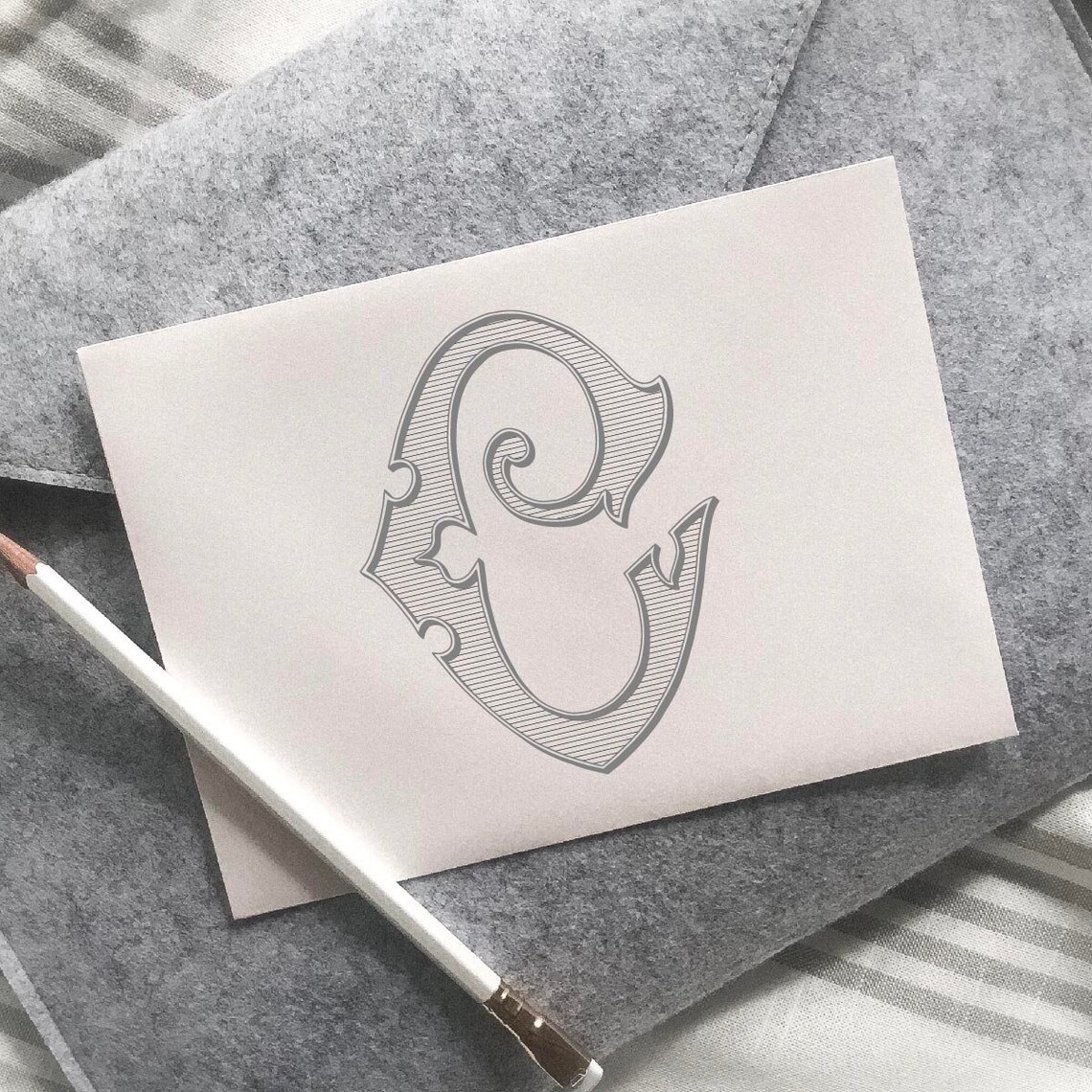 Antique Digital Monogram C Wedding Letter - Etsy