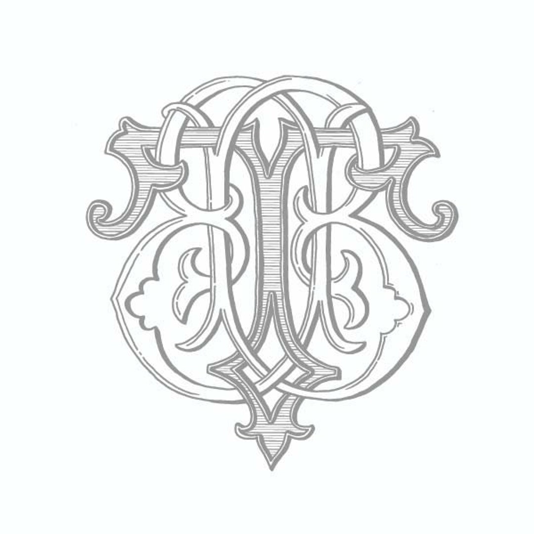 Antique Monogram Design - BT - TB - Vintage Wedding Logo - Etsy