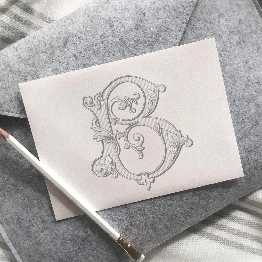 Digital Antique Letter B Monogram - Etsy