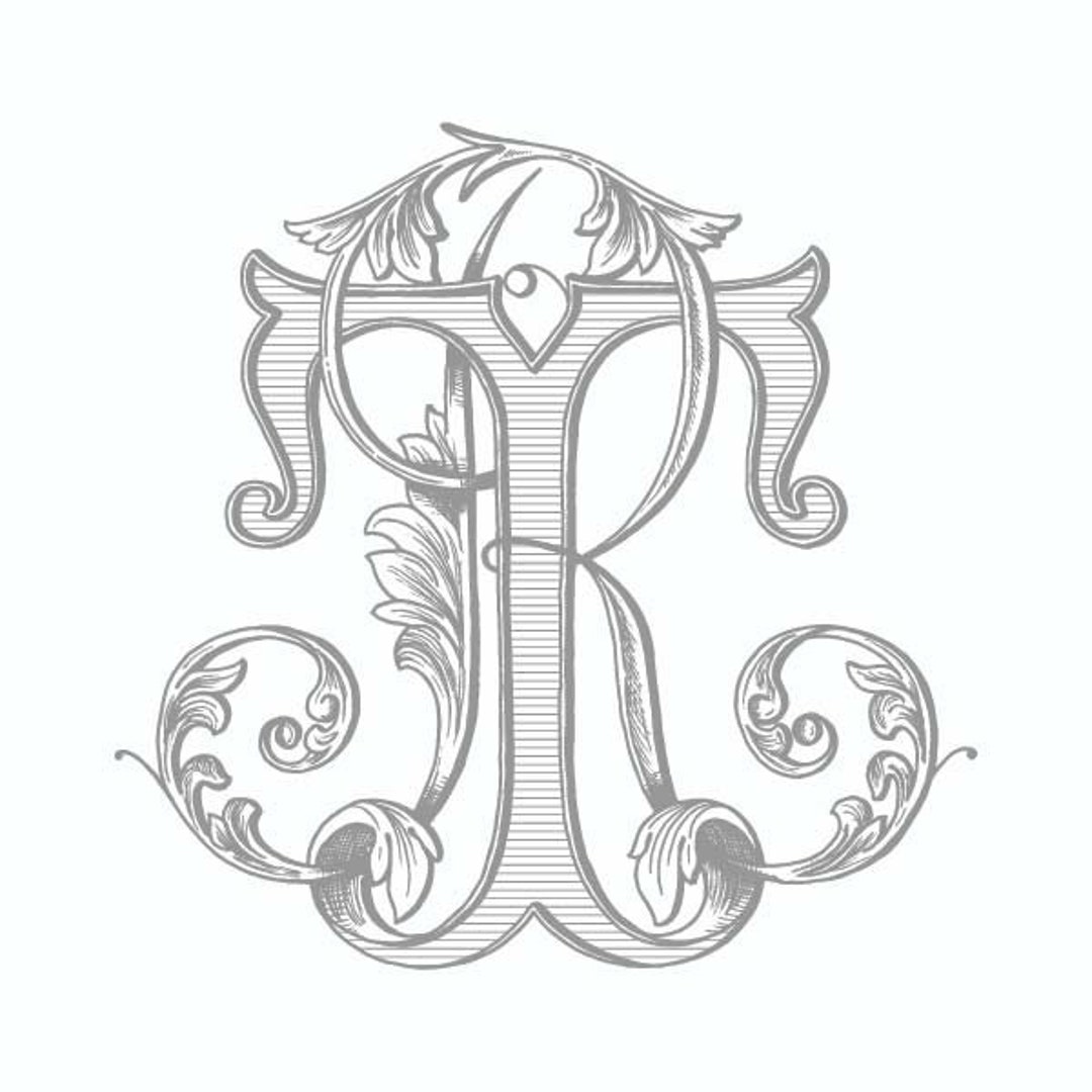 Antique Monogram Design - RT - TR - Vintage Wedding Logo - Etsy