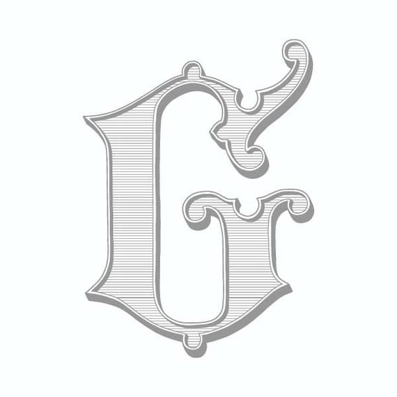 Vintage Monogram Letter G Single Letter Antique Monogram | Etsy