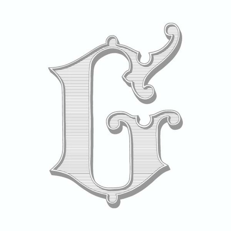 Vintage Monogram Letter G Single Letter Antique Monogram - Etsy