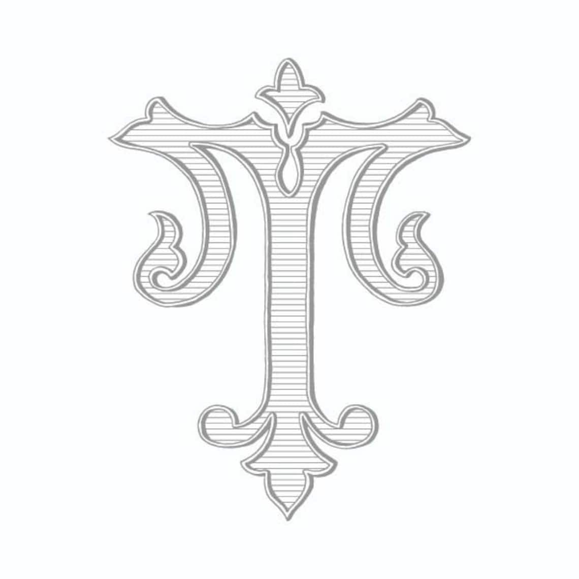 Antique Monogram Design T Vintage Wedding Logo | Etsy
