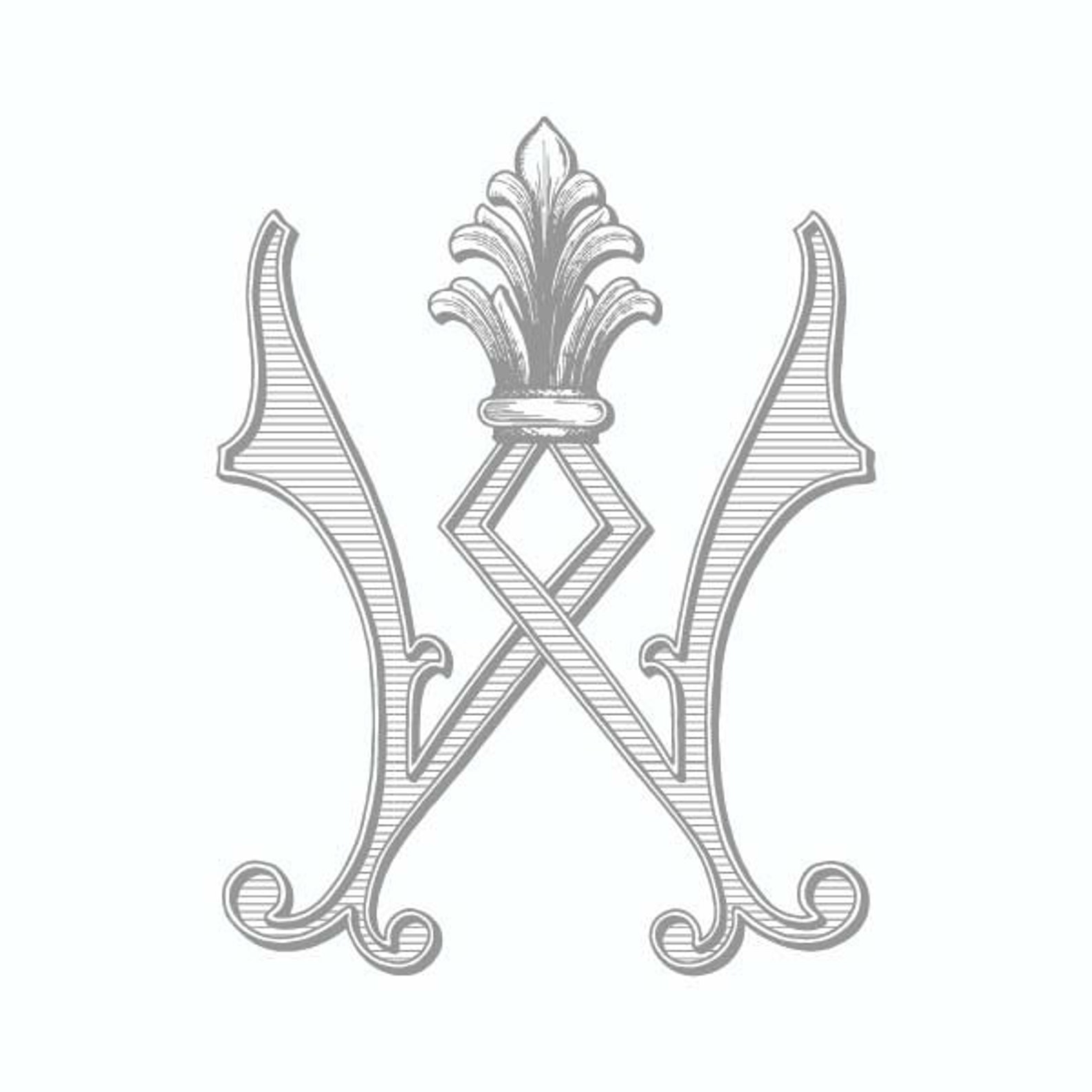 Custom Monogram Design - W - Single Letter - Antique Monogram - Etsy