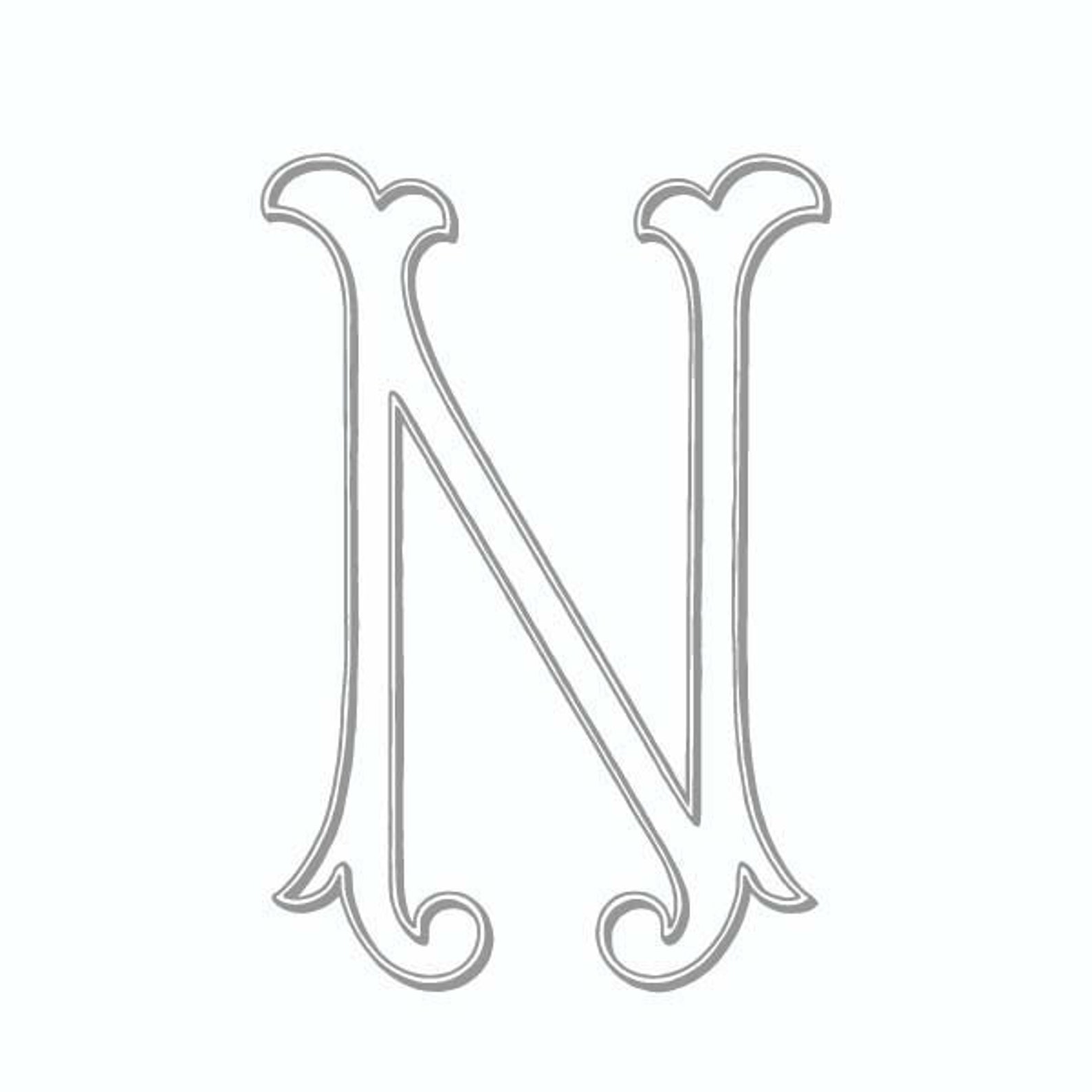 Antique Monogram Letter N Single Letter Vintage Design - Etsy