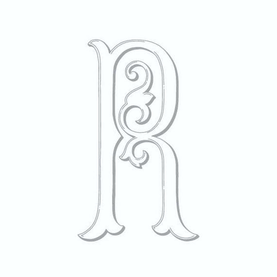 Wedding Monogram Design R Antique Monogram Letter R | Etsy