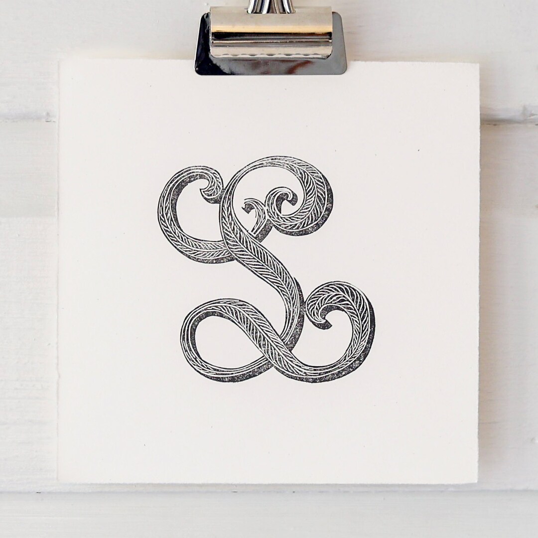 Original Letterpress Print - Linocut Block Print Letter C - Etsy