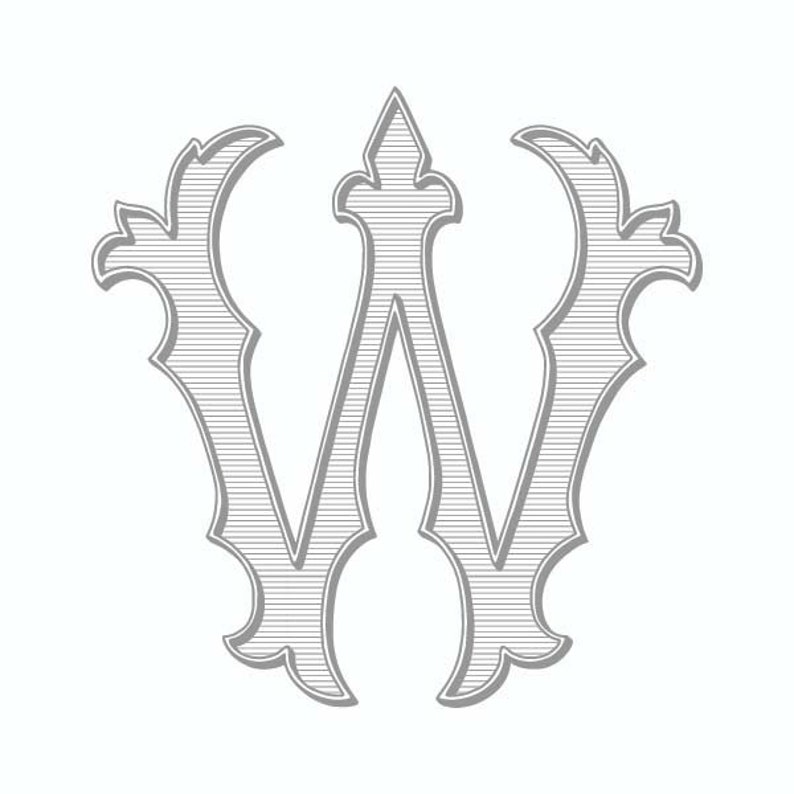 Custom Vintage Monogram W Single Letter Antique Monogram | Etsy