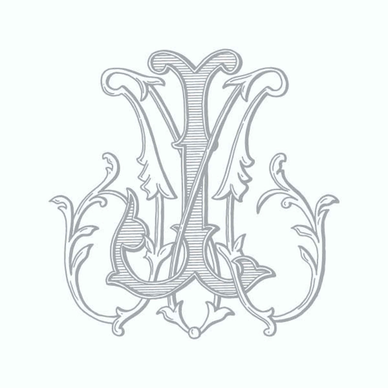 Antique Monogram Design MJ JM Vintage Wedding Logo - Etsy