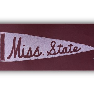 Mississippi State Letterpress Print Vintage Pennants - Etsy