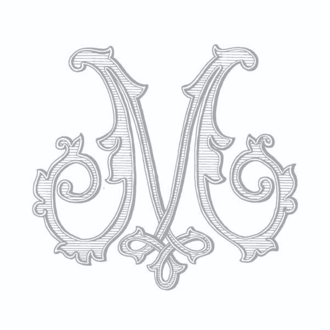 Antique Monogram Design - M - Vintage Wedding Logo - Etsy