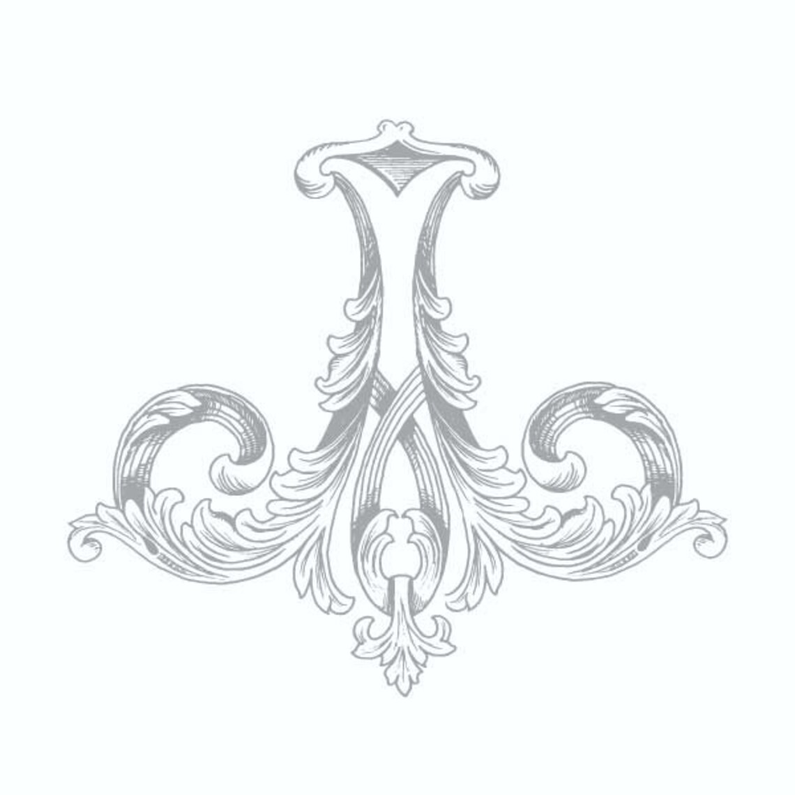 Antique Monogram Design A Vintage Wedding Logo - Etsy