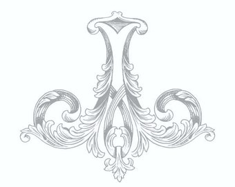 Antique Monogram Design M Vintage Wedding Logo - Etsy