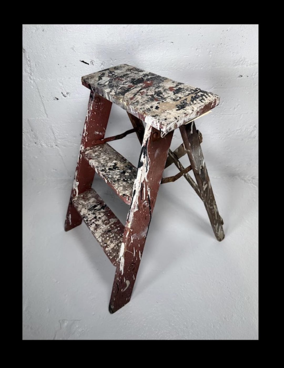 Vintage Paint Splattered 3-step Ladder - Etsy
