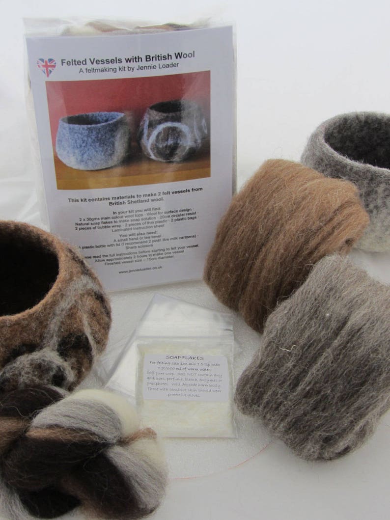 Kit Felted Vessels Bowls With Instructions and Materials Using British ...