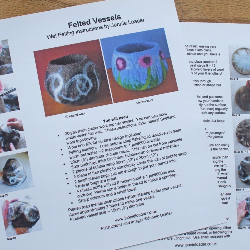 PDF Download Tutorial How to Make a Felt Vessel Bowl Instructions - Etsy